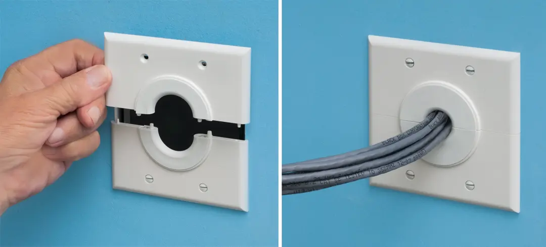 SPLIT WALL PLATES with Multiple Grommets… Handle Pre-Connectorized Low ...